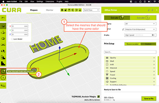 Elevate Your Prints: Dual-Color Magic with Lulzbot and Cura
